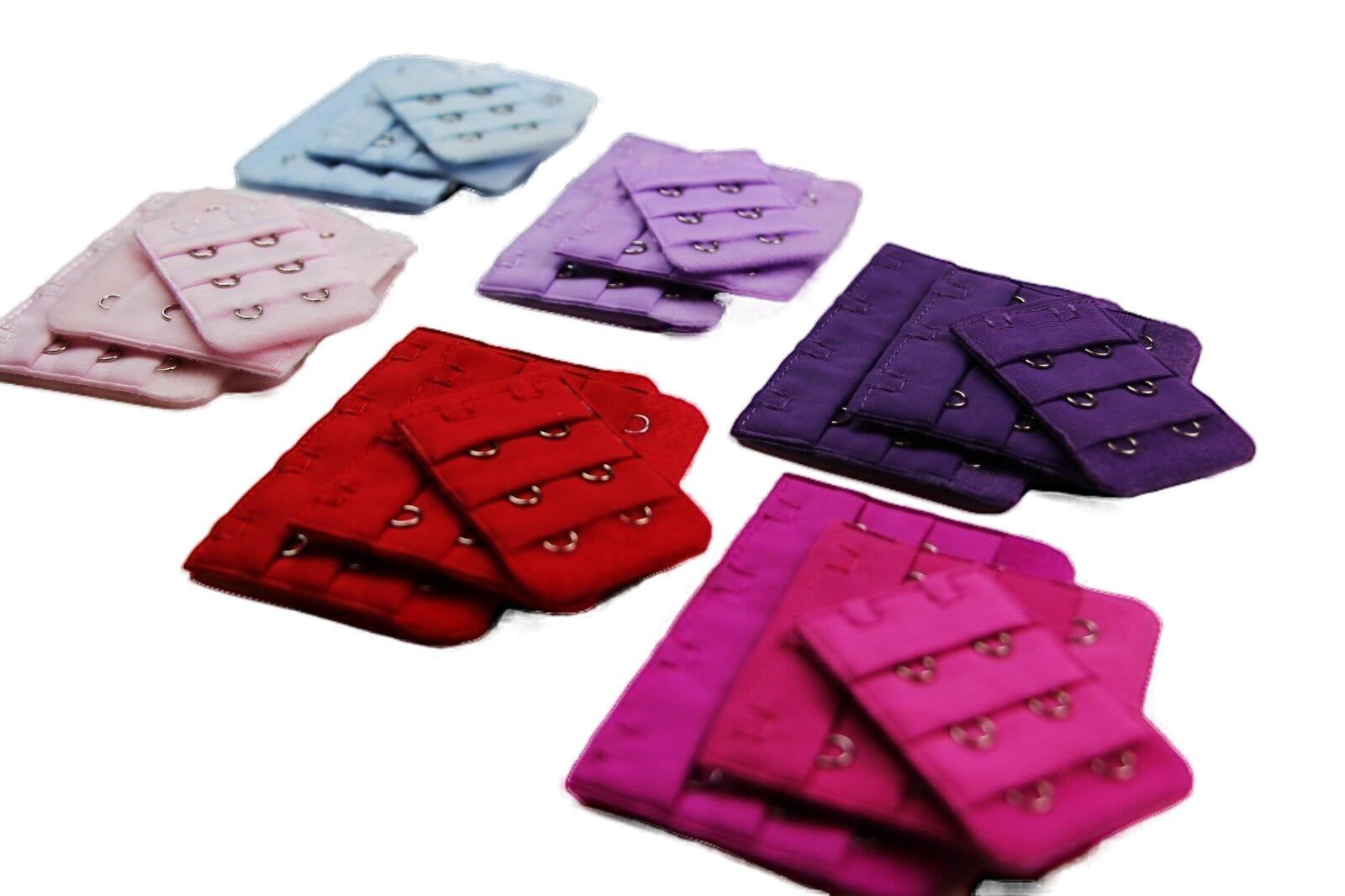 5 x Bra Extender Coloured Clip Hook Extenders Assorted Hooks And Colou ...