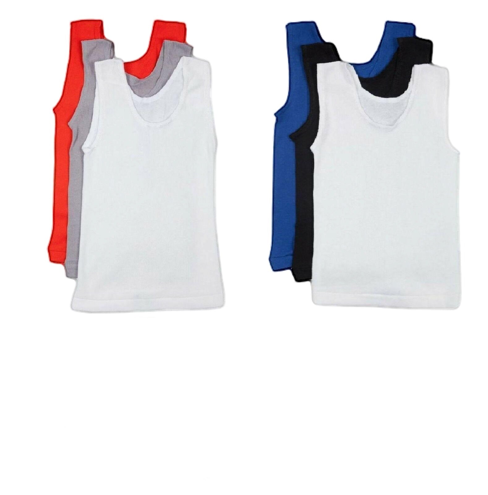 Bonds Boys Kids 3 Pack Chesty Cotton Blue Black White Singlets 4 6 8 1 ...