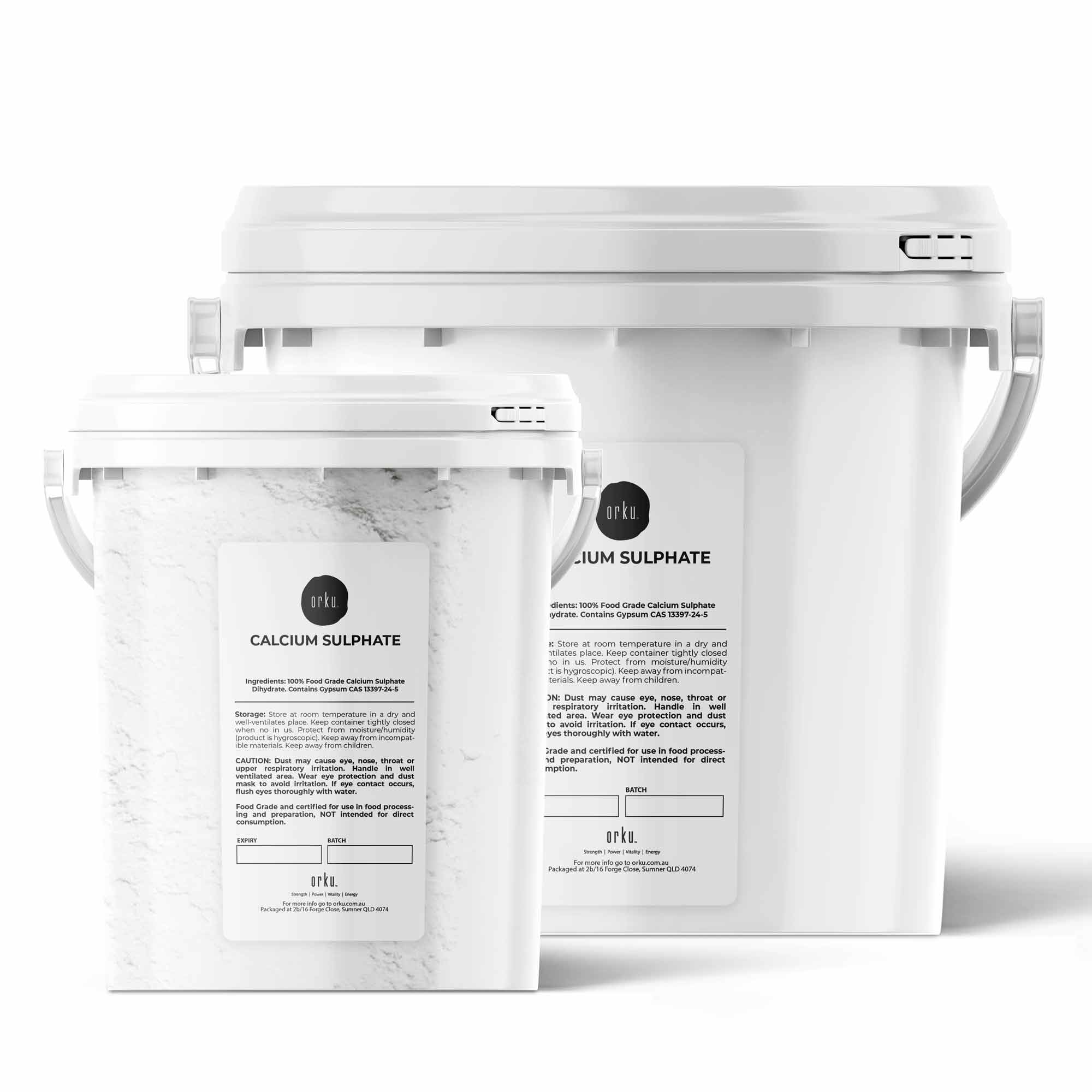 Bulk Calcium Sulphate Powder Tub - Gypsum Food Grade 'Orku'- Ozdingo