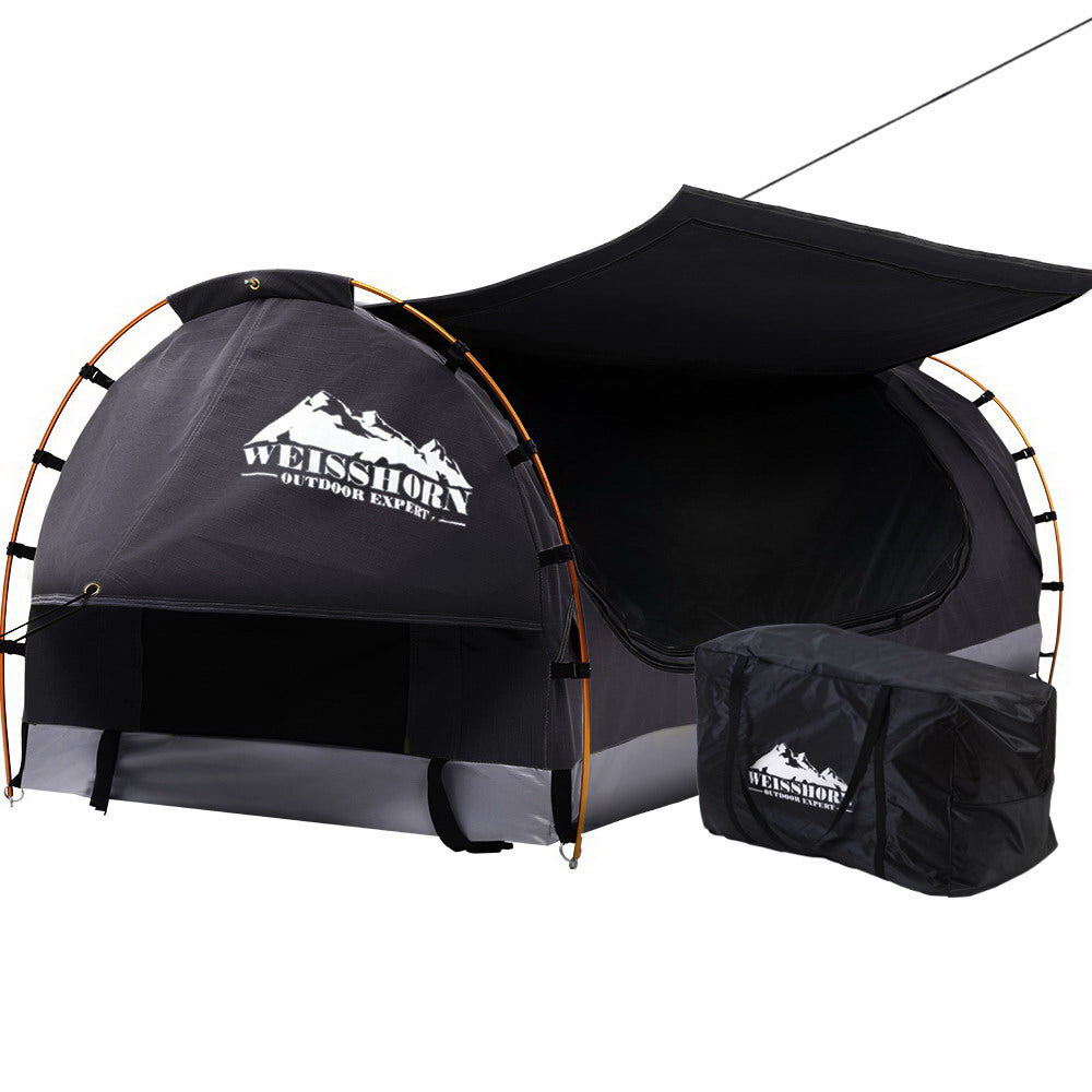 Weisshorn King Single Swag Camping Swags Canvas Free Standing Dome Ten ...