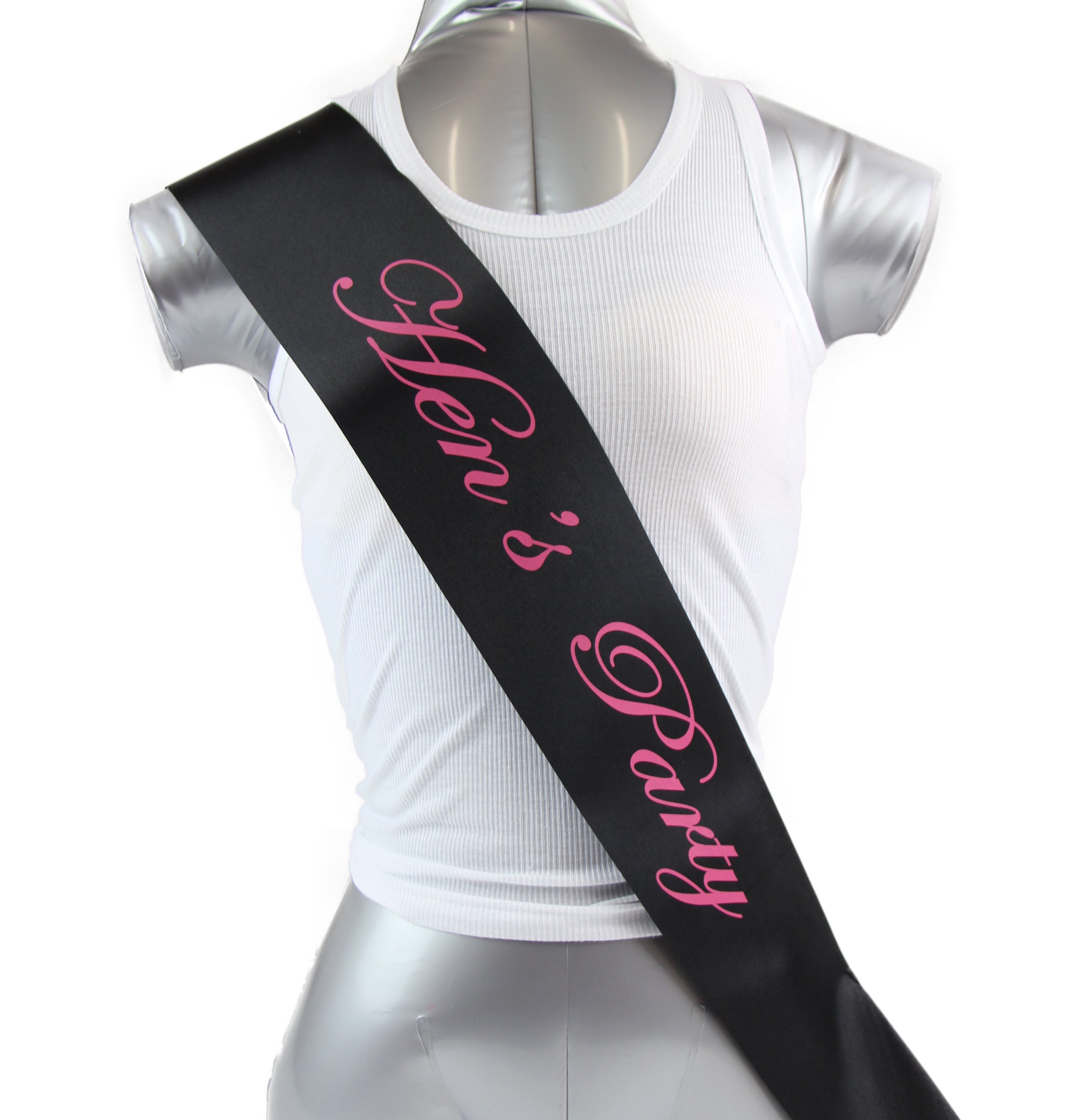 Sashes Hens Sash Party Bridal Black/Pink - Hen's Party – Ozdingo